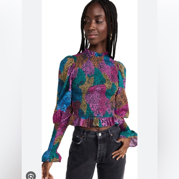 FARM Rio | Tops | Farm Rio Rainbow Mix Blouse | Poshmark